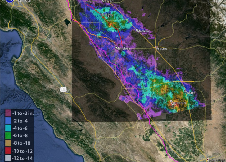 Land subsidence 2014-2015 by NASA-JPL-CalTech ~ MAVEN'S NOTEBOOK ...