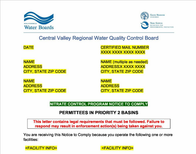 Notice to Comply ~ MAVEN'S NOTEBOOK | California Water News Central
